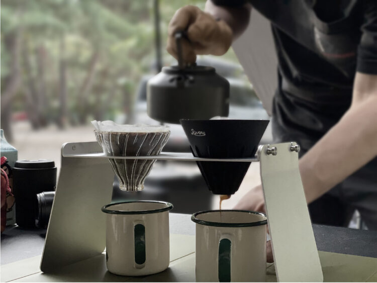 리버스 케이브 드리퍼 홀더 세트 - RIVERS 커피 푸어오버 세트 - 올리브